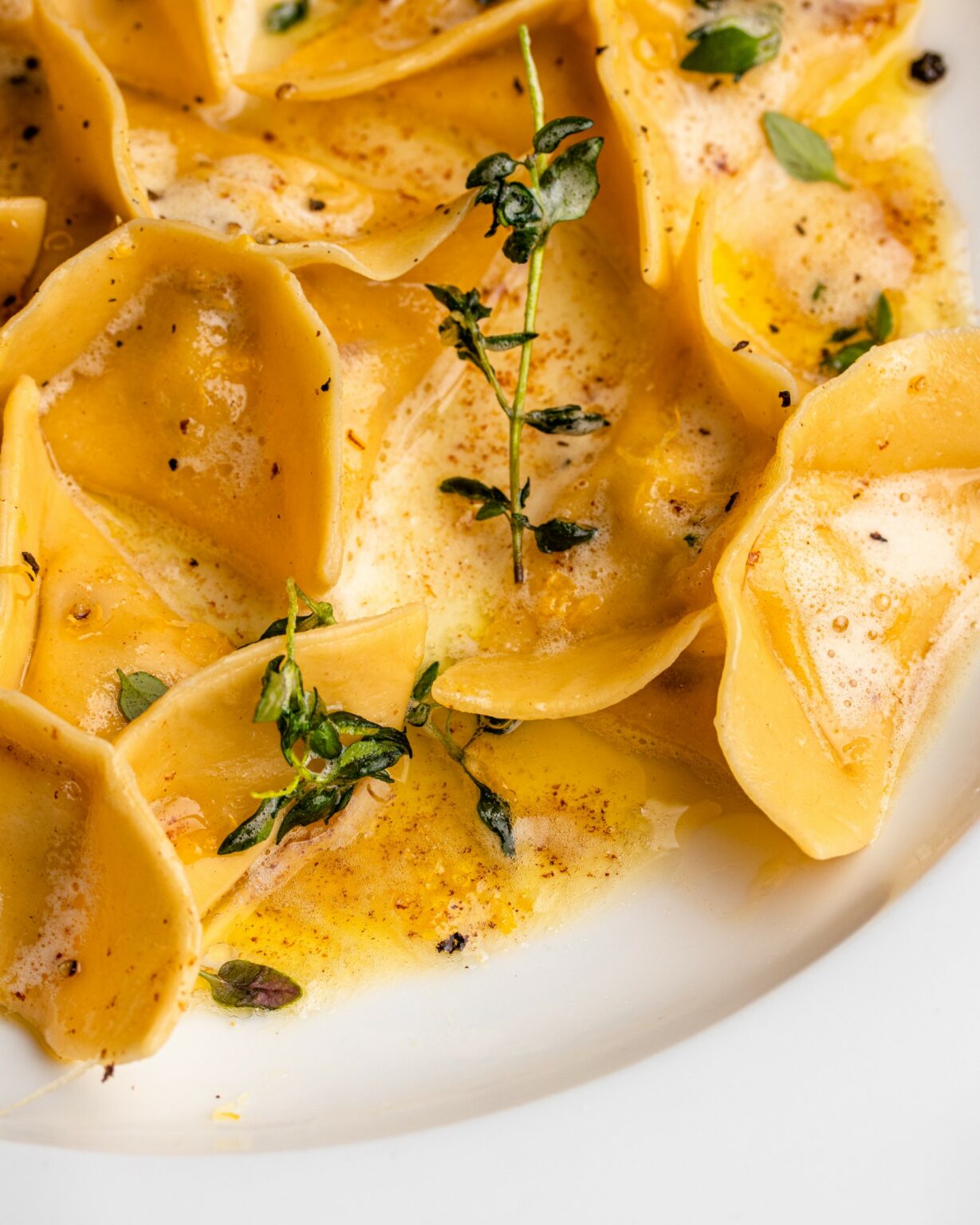 Bacon and ricotta filled Lanterne in a thyme butter - The Burnt Butter ...