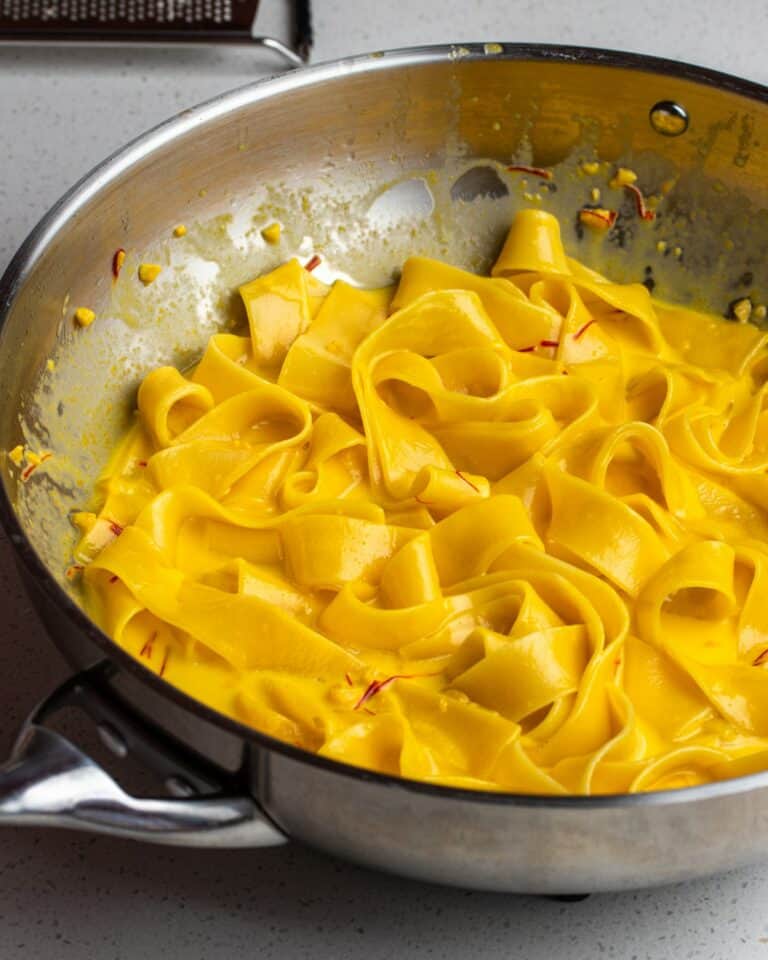 Easy Creamy Saffron Pasta Sauce - The Burnt Butter Table