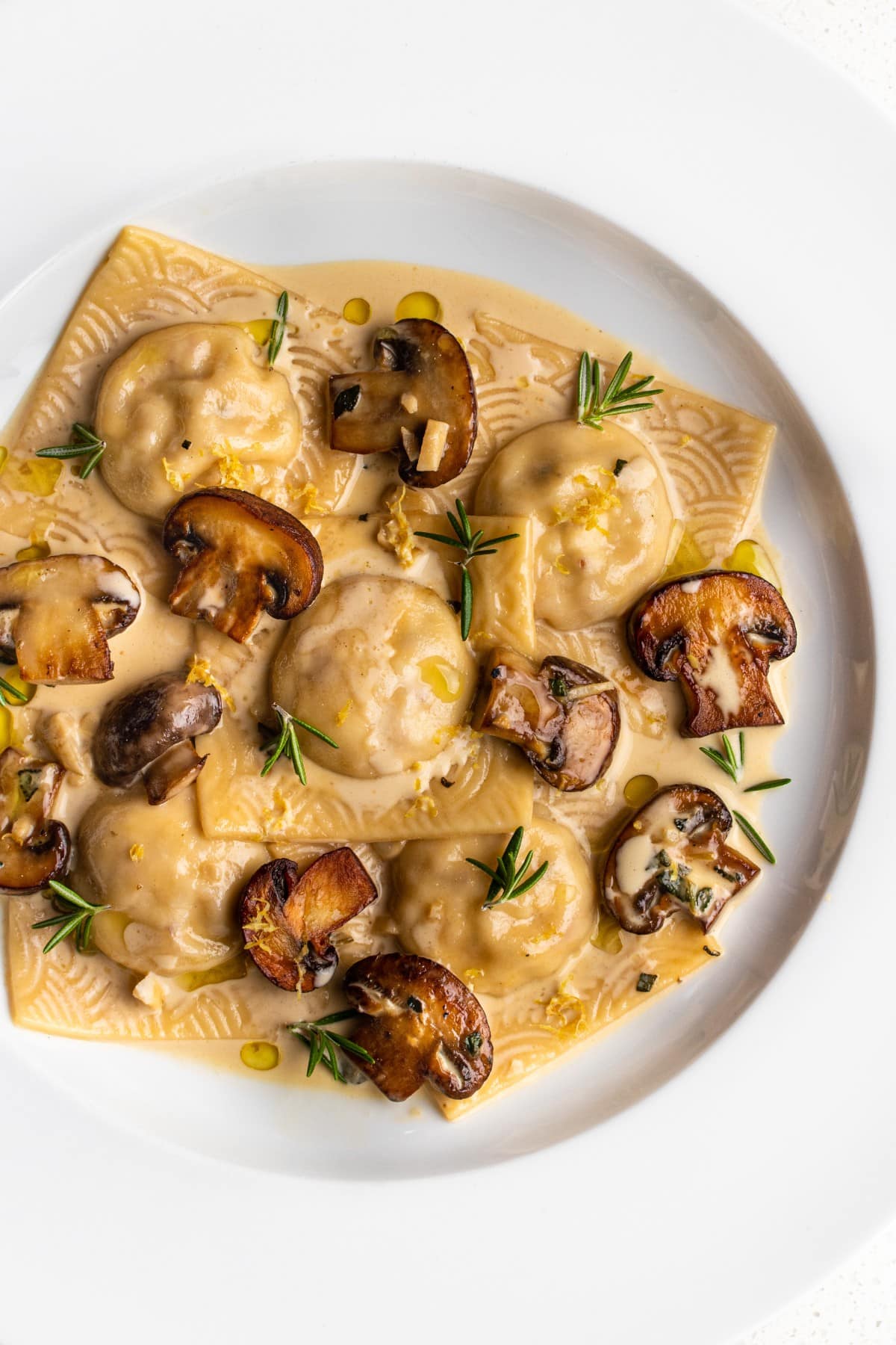 Bacon and Ricotta Ravioli in a Creamy Mushroom Sauce - The Burnt Butter ...