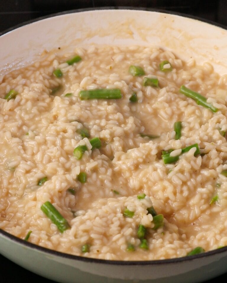 Delicious Spring Risotto with Asparagus and Peas - The Burnt Butter Table