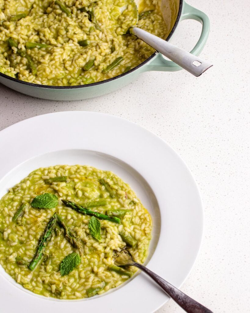 Delicious Spring Risotto with Asparagus and Peas - The Burnt Butter Table