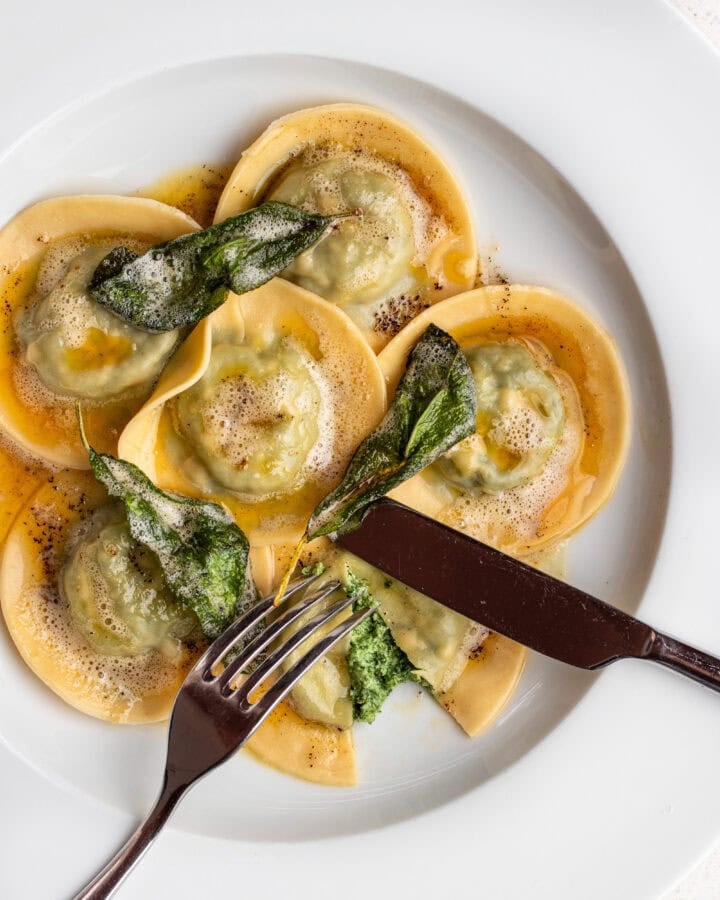 Classic Homemade Spinach Ricotta Ravioli - The Burnt Butter Table