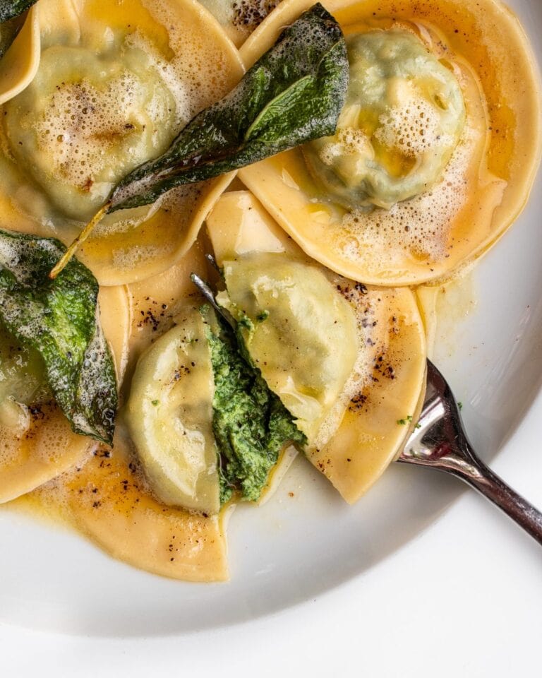 Classic Homemade Spinach Ricotta Ravioli - The Burnt Butter Table